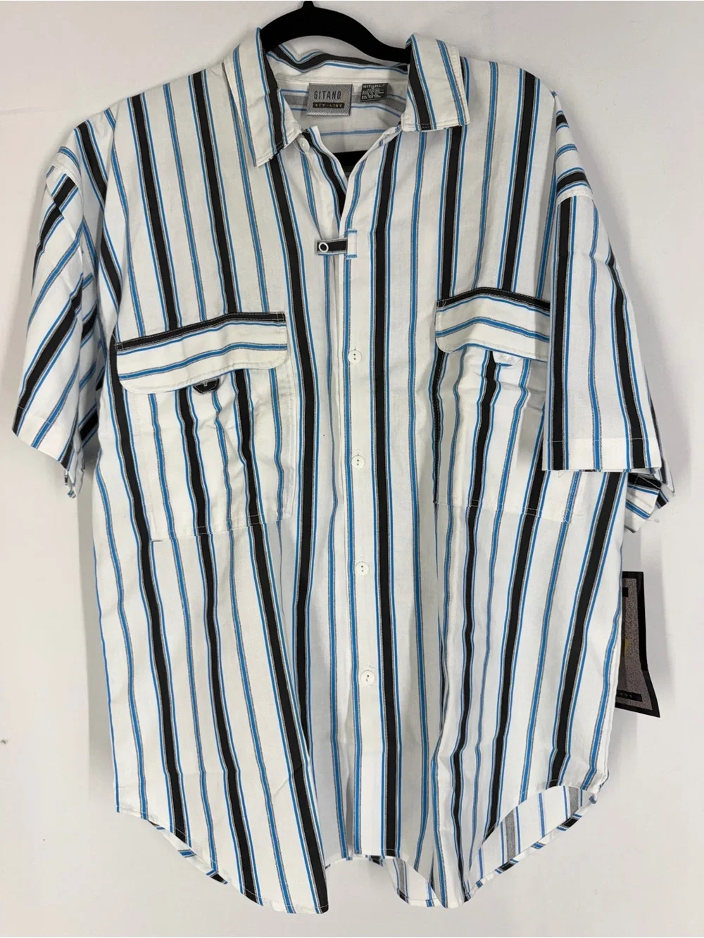 Gitano | Shirts | Gitano White Buttonup Short Sleeve Shirt With Blue ...